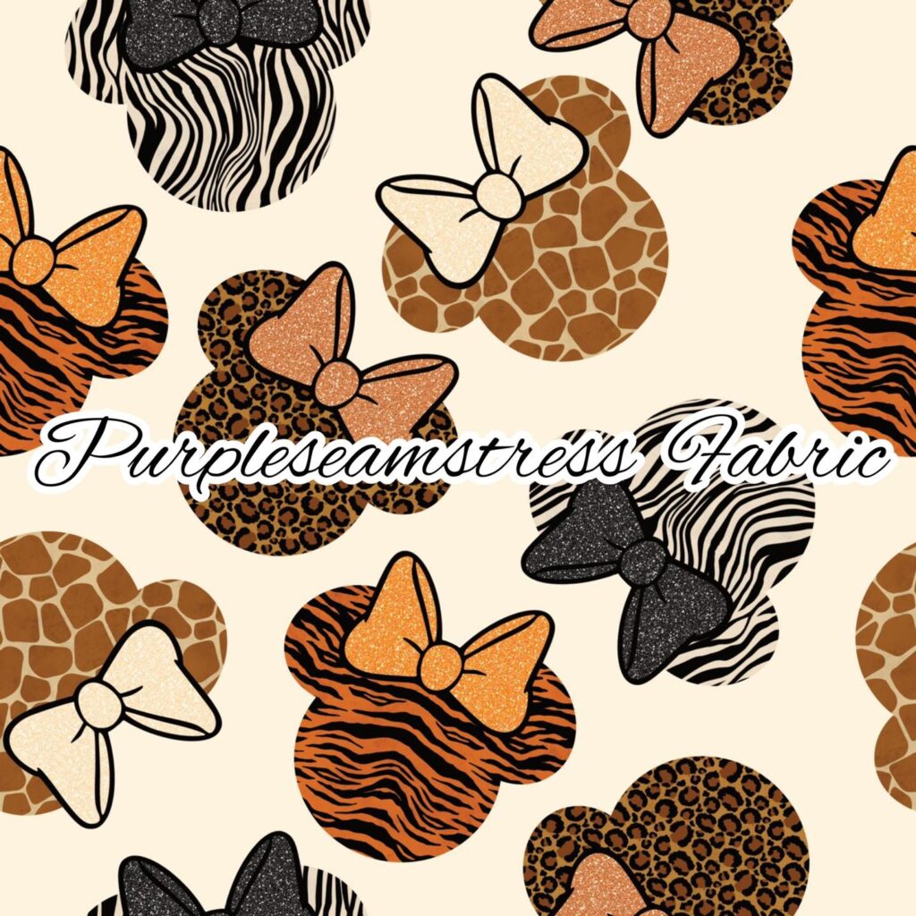 Animal Print Mouse Heads – Fabric – Purpleseamstress Fabric