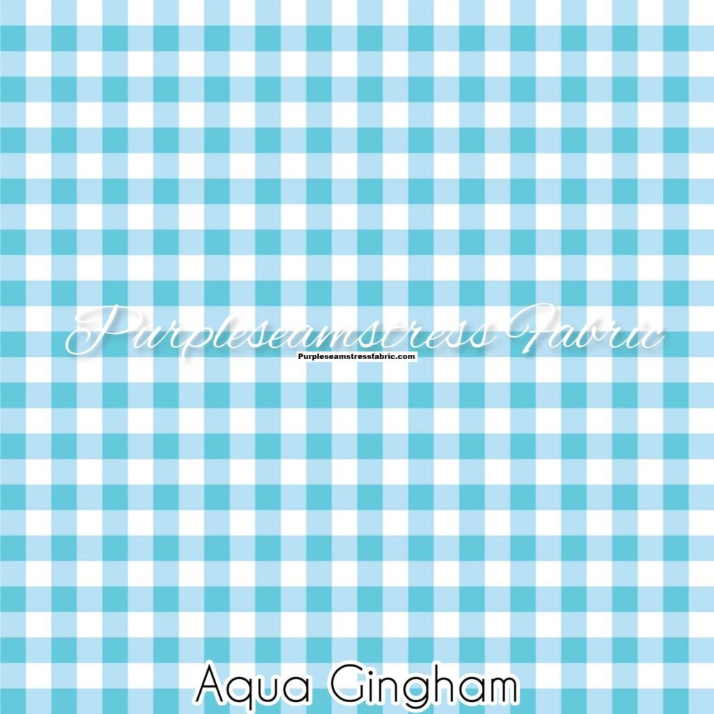 Aqua/White Gingham – Purpleseamstress Fabric