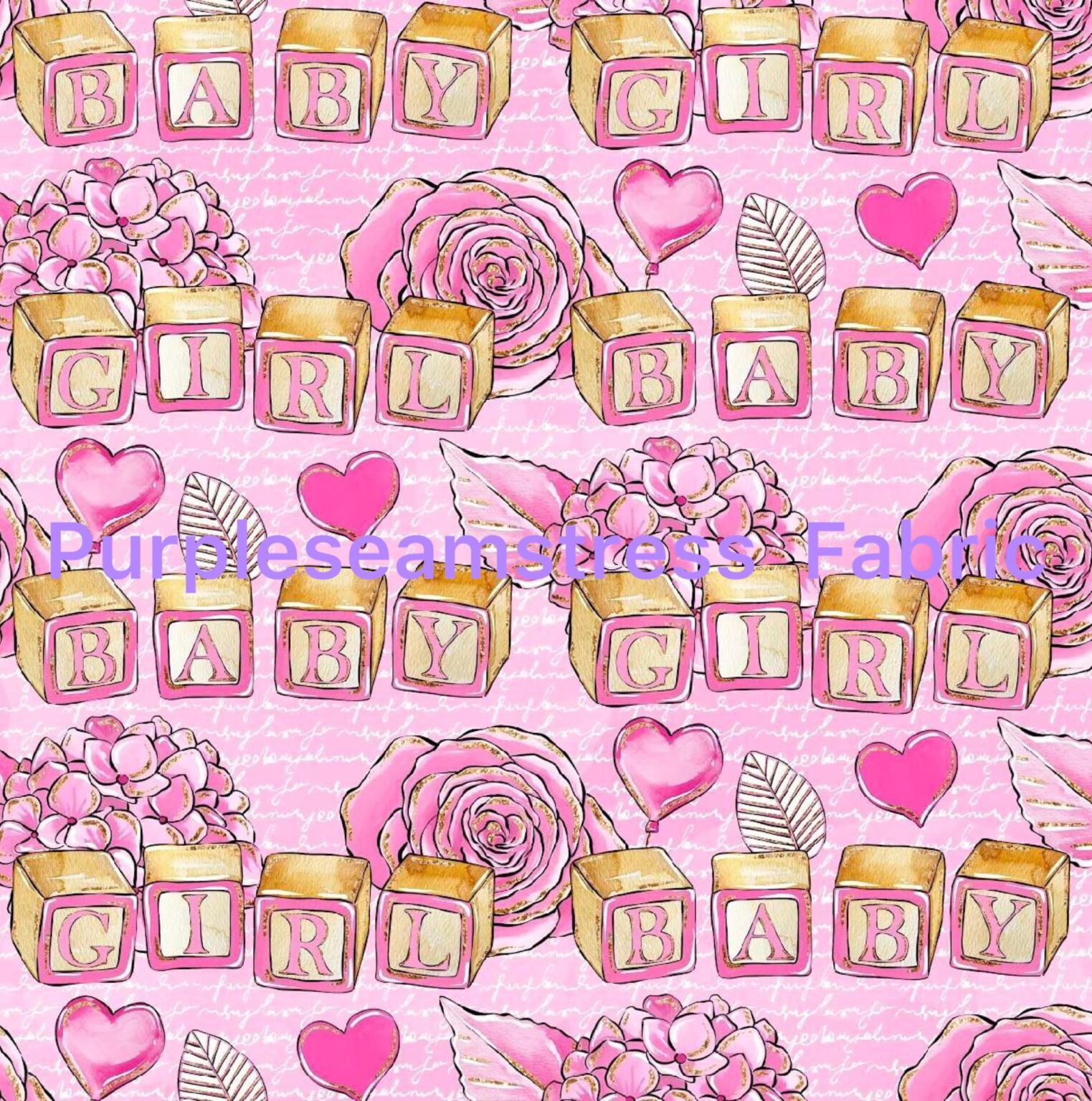 Baby Girl Blocks – Fabric – Purpleseamstress Fabric