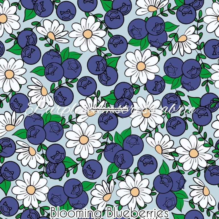 Blooming Blueberries – Purpleseamstress Fabric