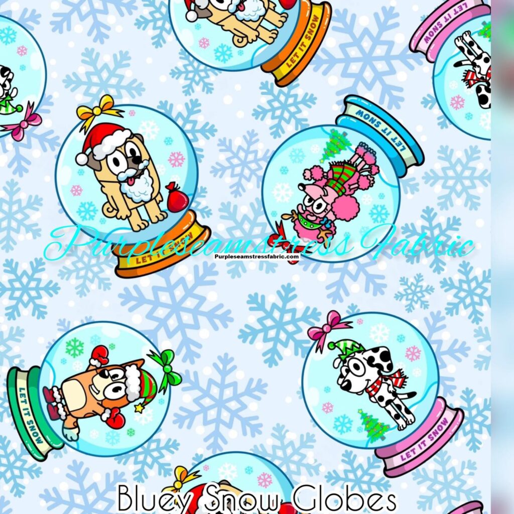 Bluey Snow Globes – Purpleseamstress Fabric