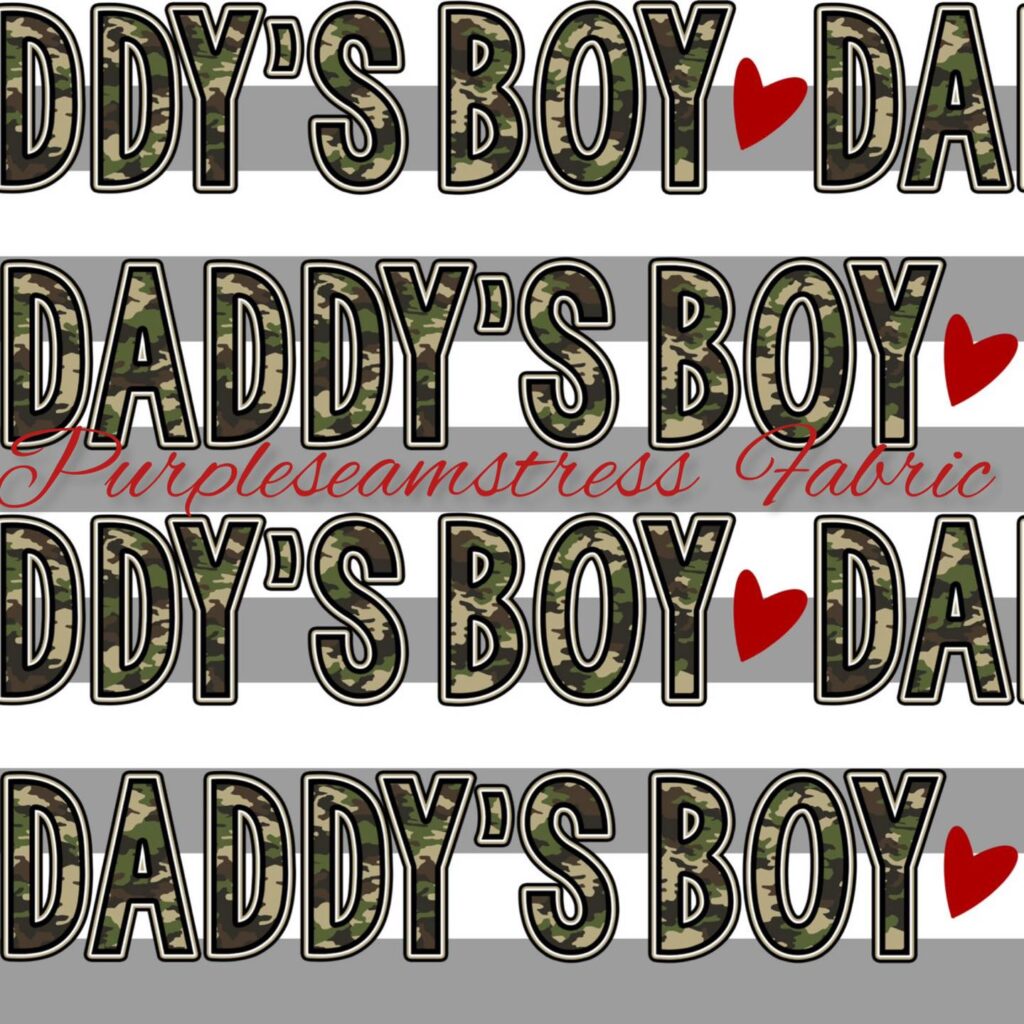 Camo Daddy’s Boy – Purpleseamstress Fabric