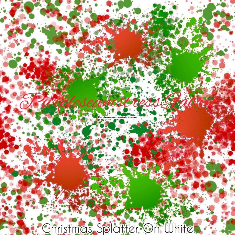 Christmas Splatter on White – Fabric – Purpleseamstress Fabric