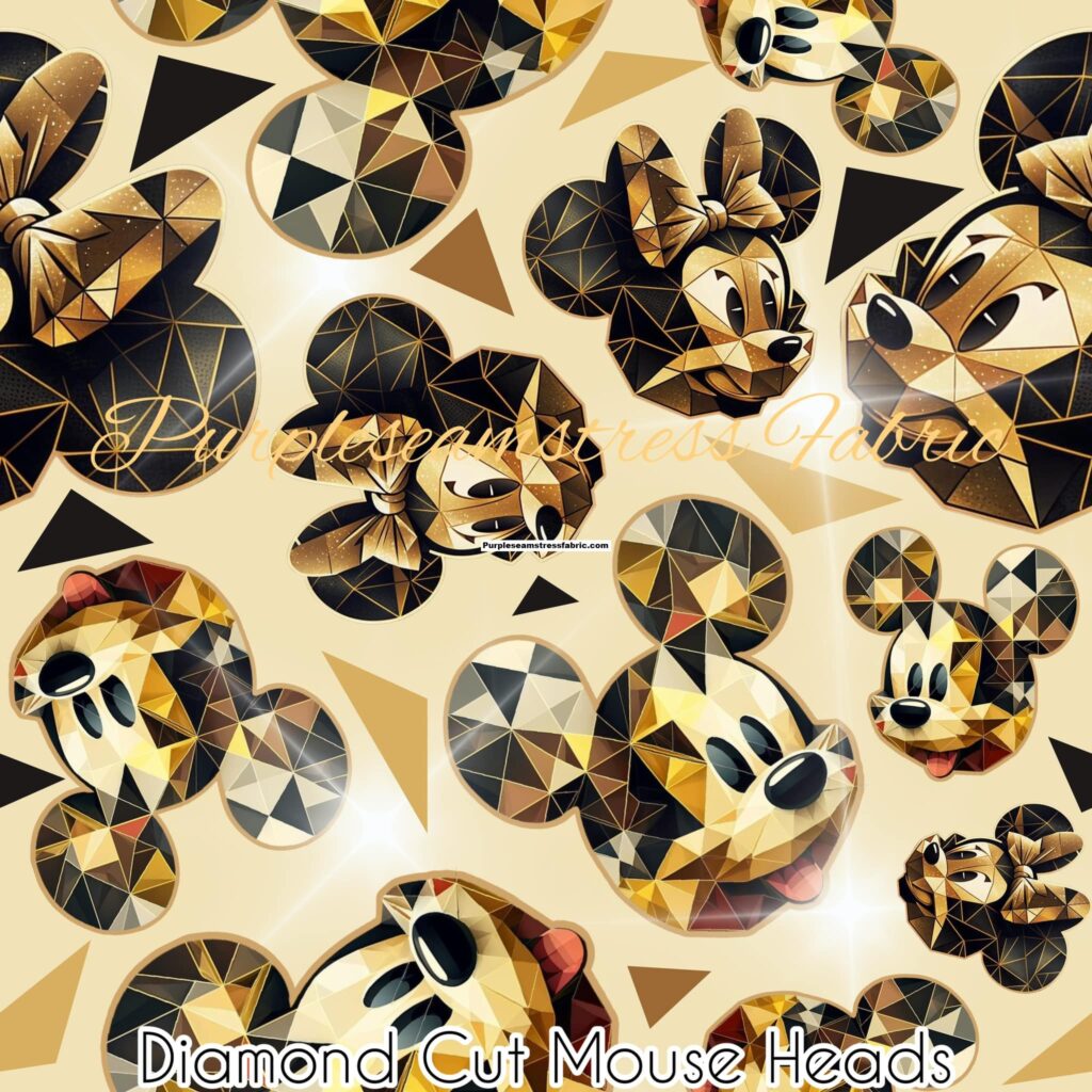 Diamond Cut Mouse Heads – Fabric – Purpleseamstress Fabric