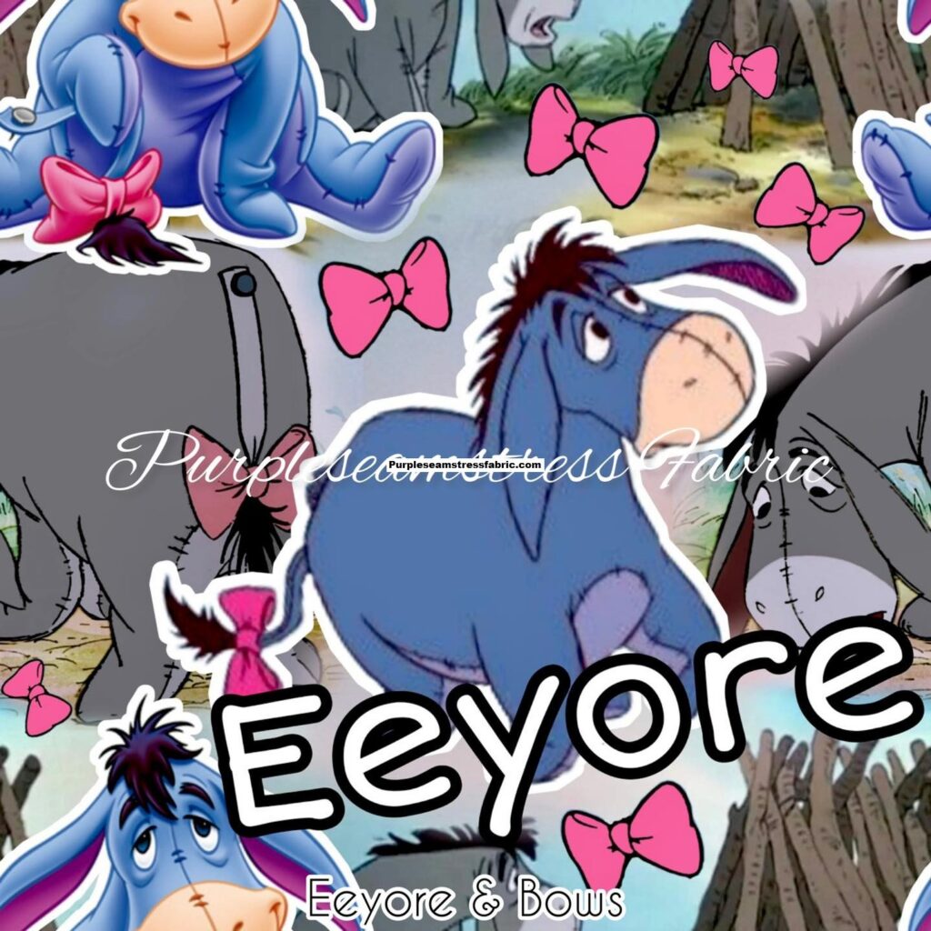 Eeyore & Bows – Fabric – Purpleseamstress Fabric