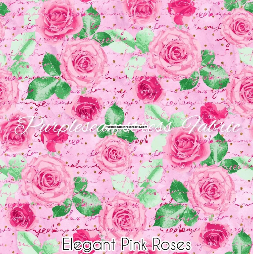 Elegant Pink Roses – Purpleseamstress Fabric