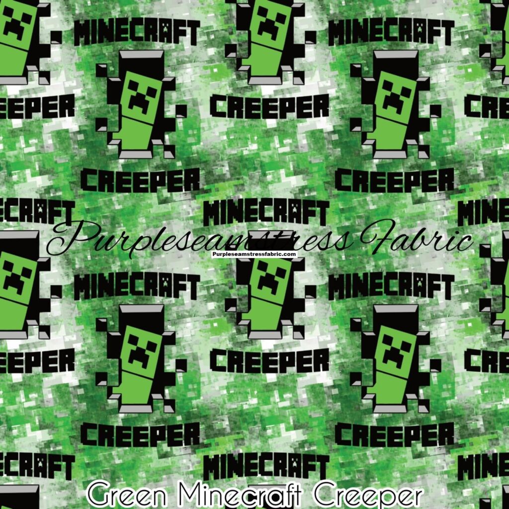 Green Minecraft Creeper – Purpleseamstress Fabric