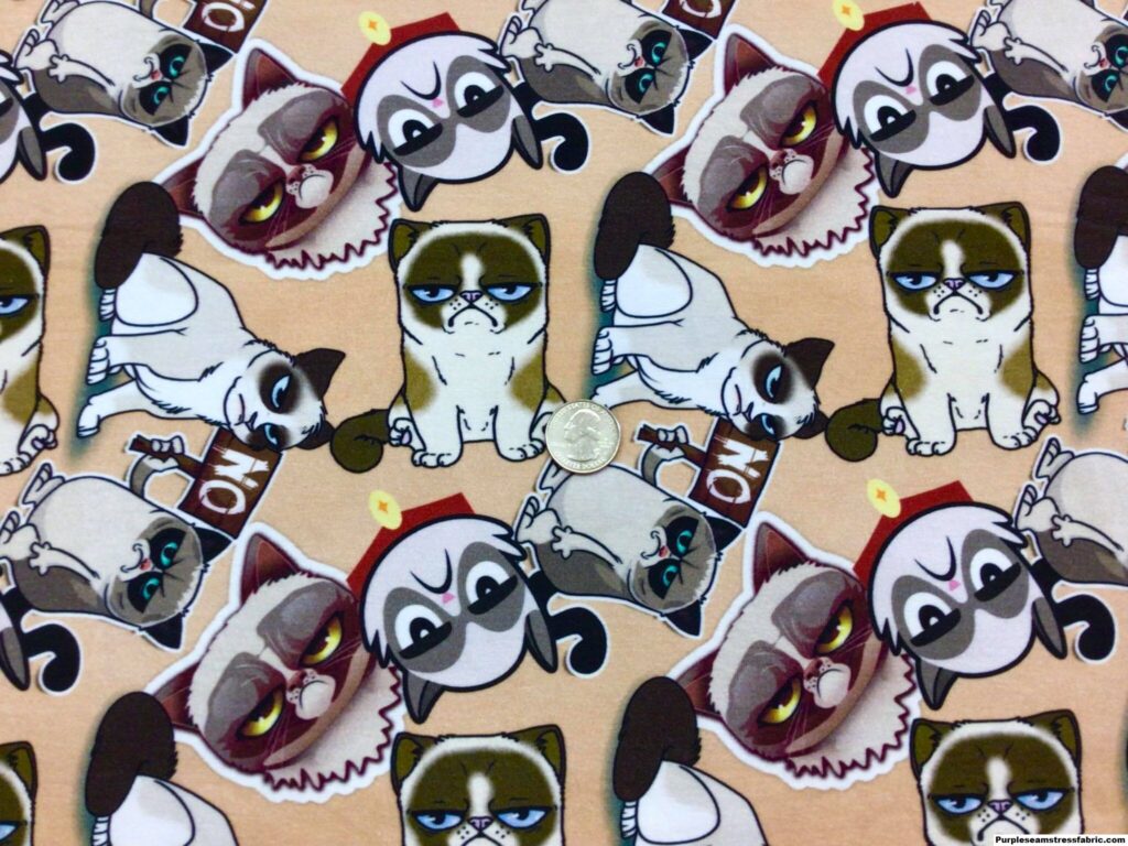 Grumpy Cat – Fabric – Purpleseamstress Fabric