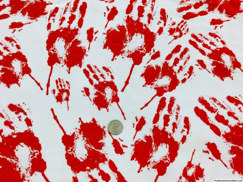 Halloween Bloody Hands – Purpleseamstress Fabric