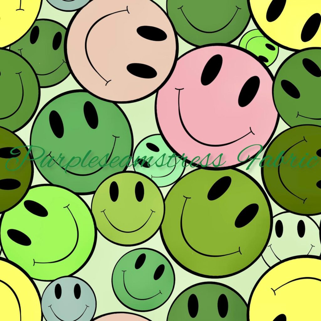 Happy Face Collage – Fabric – Purpleseamstress Fabric