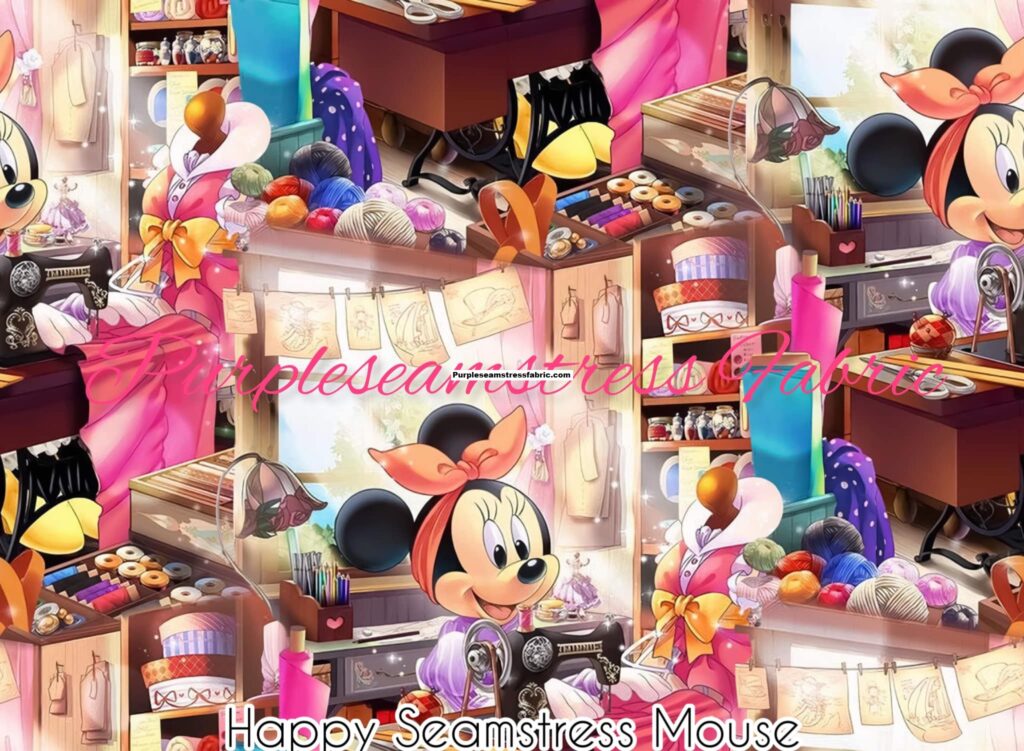 Happy Seamstress Mouse – Purpleseamstress Fabric