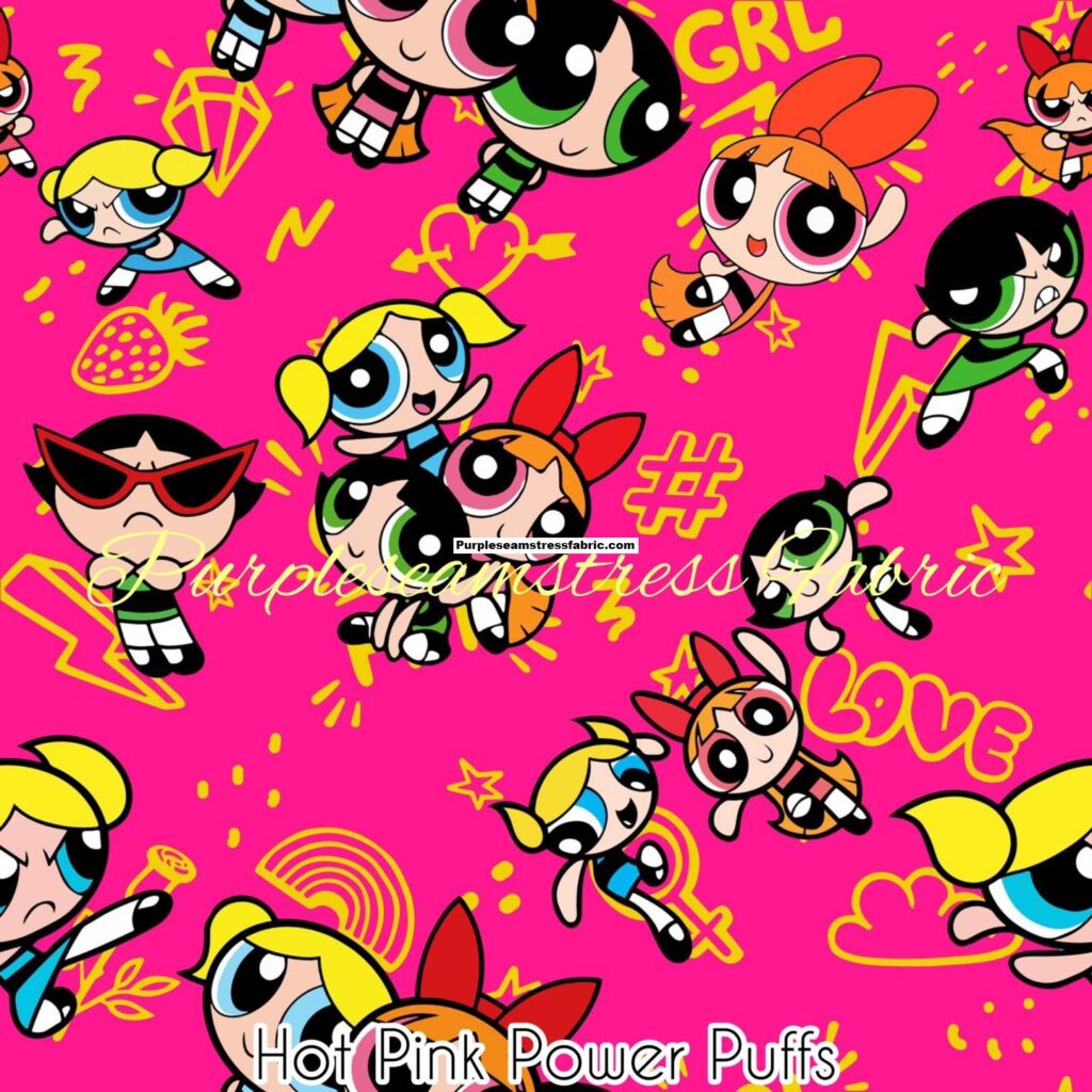 Hot Pink Power Puffs – Purpleseamstress Fabric