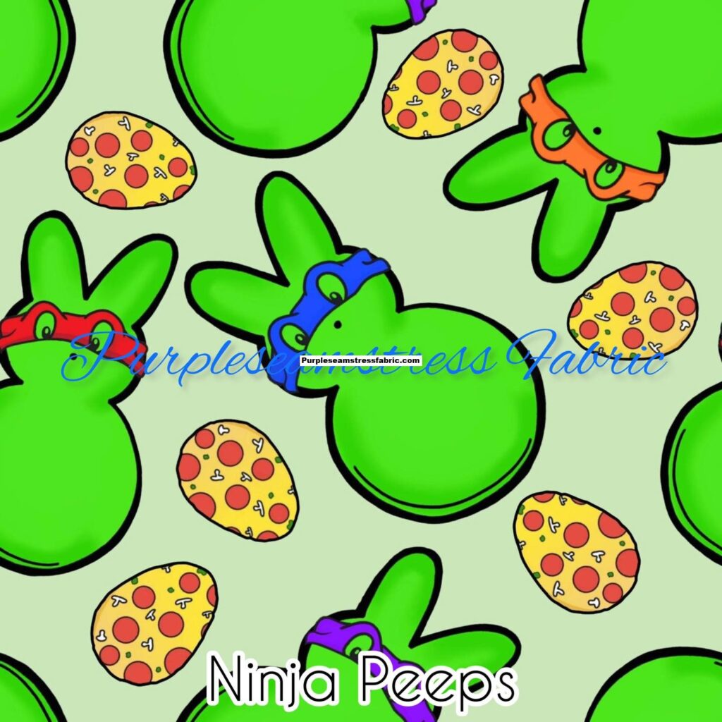 Ninja Peeps Cotton Lycra – Purpleseamstress Fabric