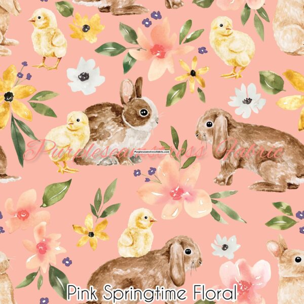 Pink Springtime Floral – Purpleseamstress Fabric