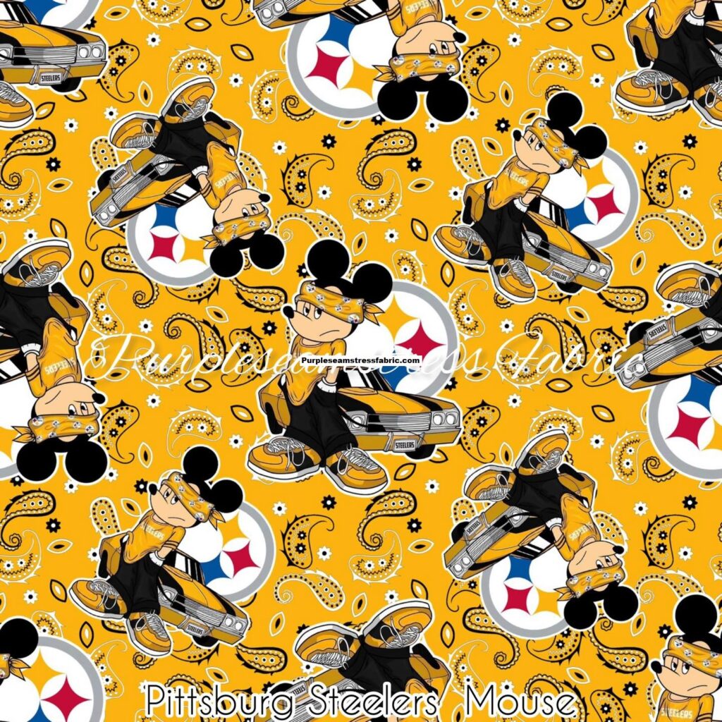 Pittsburg Steelers Mouse – Fabric – Purpleseamstress Fabric