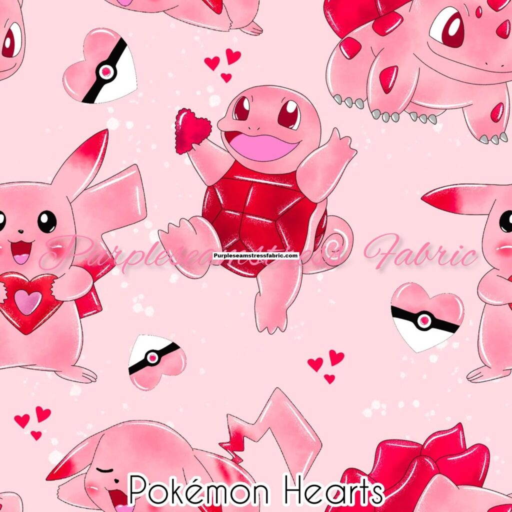 Pokemon Hearts – Purpleseamstress Fabric