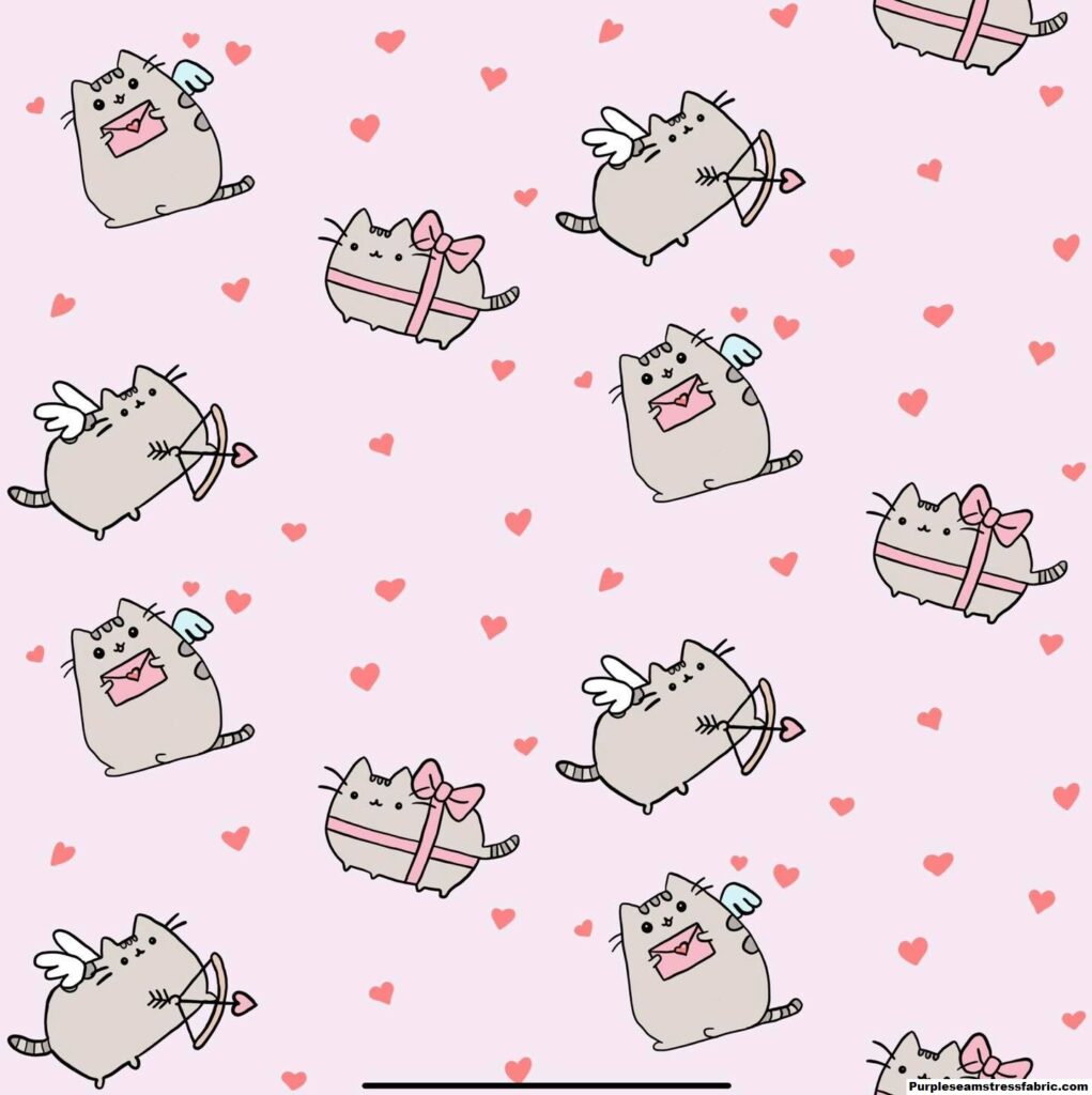 Pusheen Sends Love – Purpleseamstress Fabric