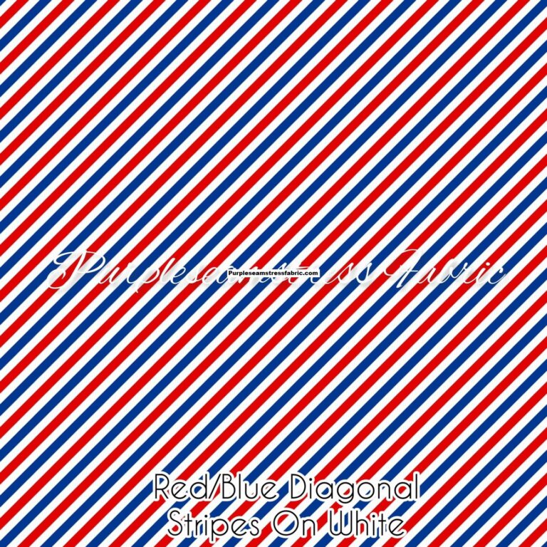 Red/Blue Diagonal Stripes on White – Purpleseamstress Fabric