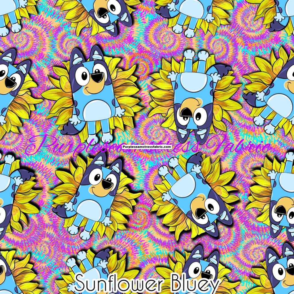Sunflower Bluey Panel – Purpleseamstress Fabric