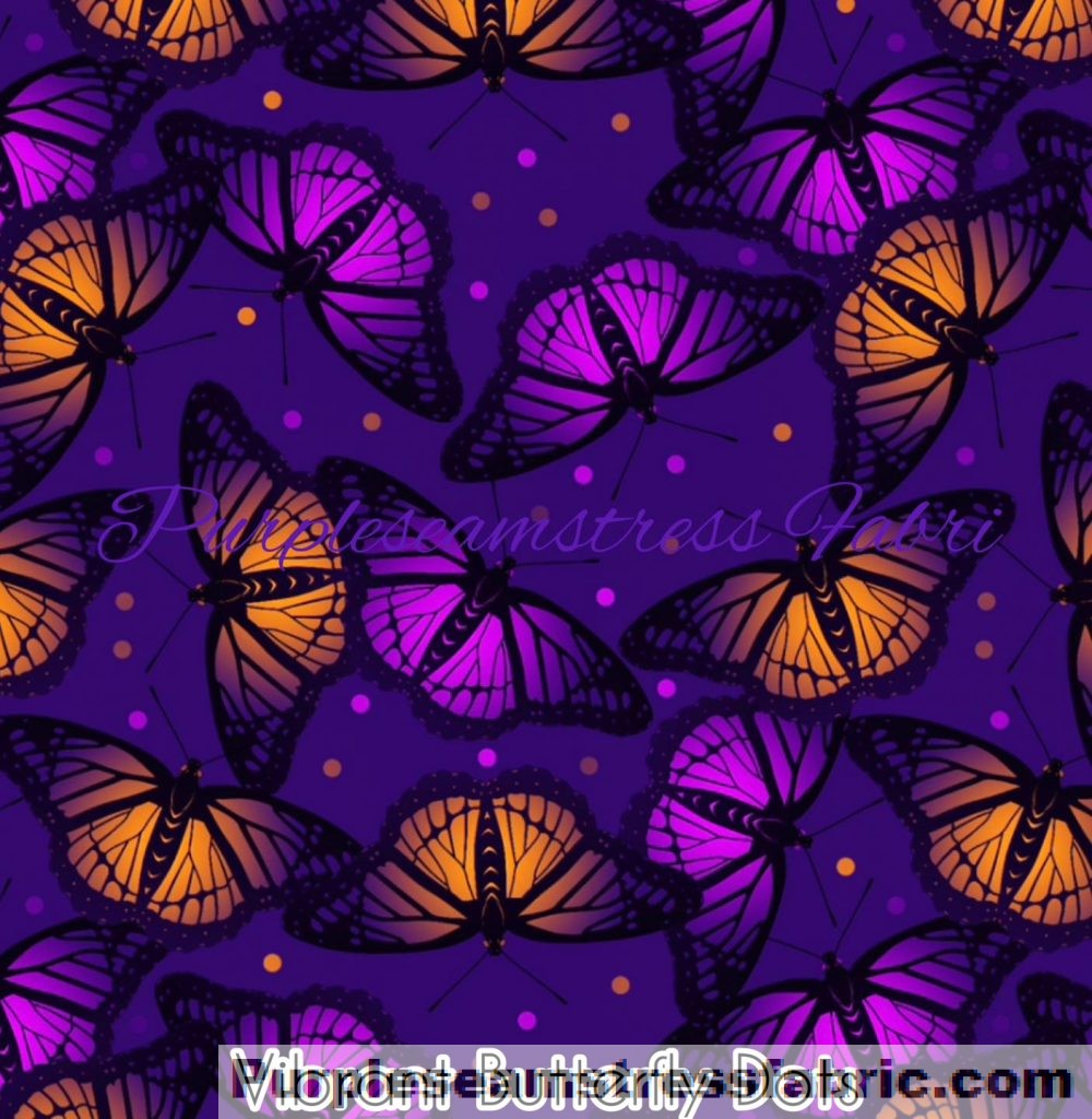 Vibrant Butterfly Dots – Purpleseamstress Fabric