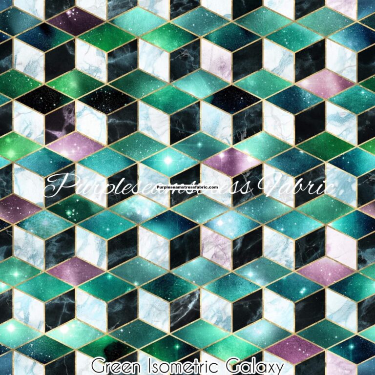 Green Isometric Galaxy – Purpleseamstress Fabric