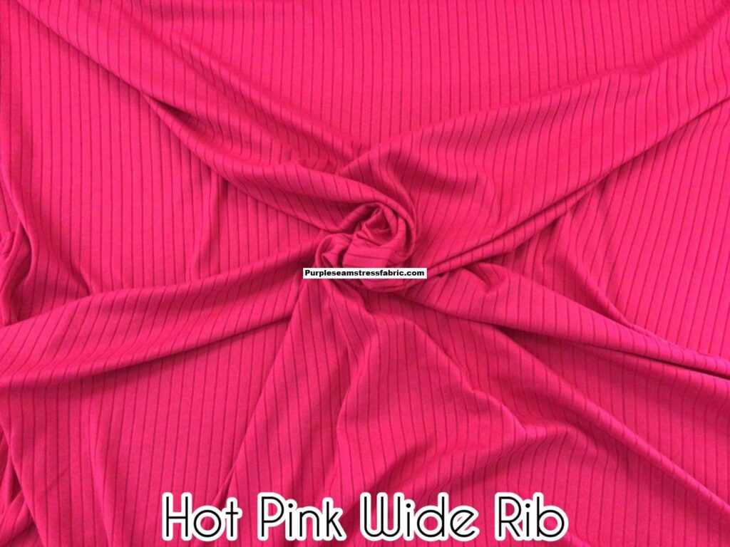 Hot Pink Wide Rib Double Brushed Poly Spandex – Fabric ...