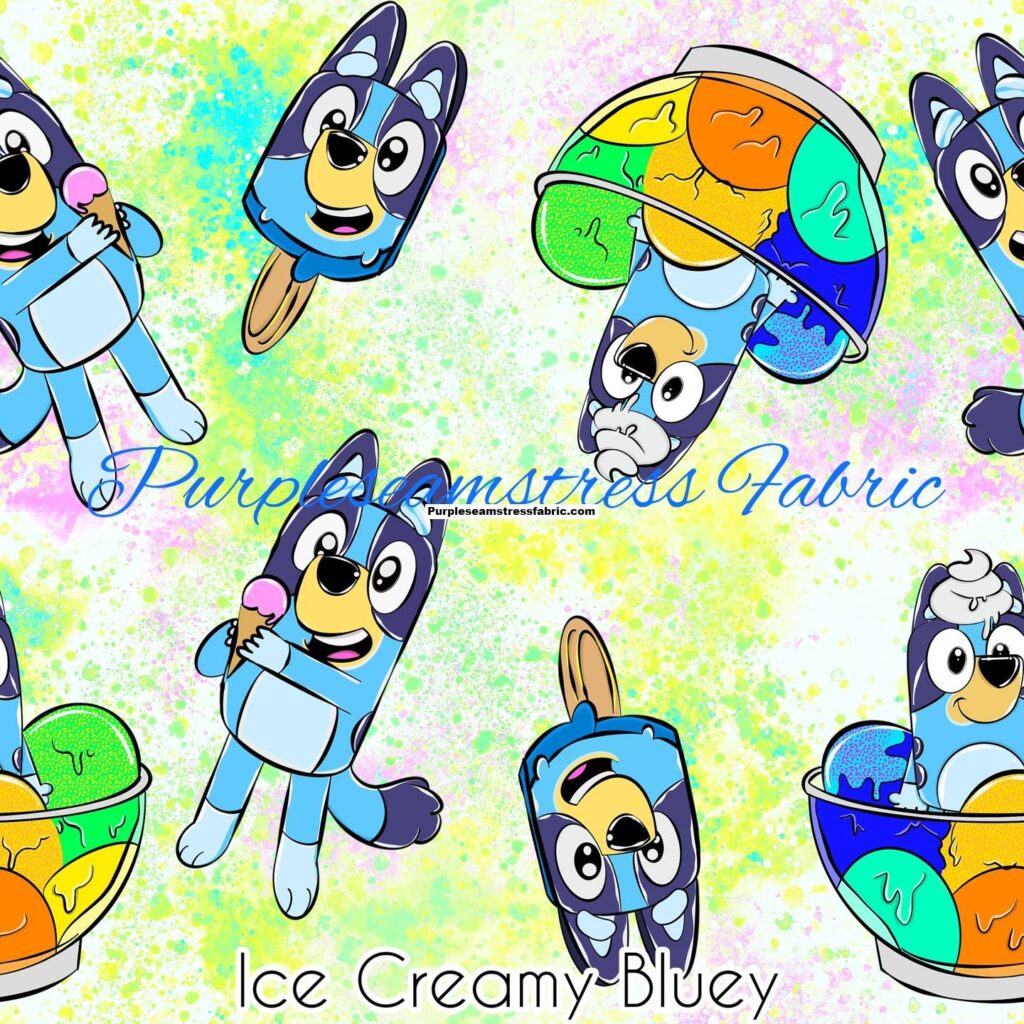 Ice Creamy Bluey – Fabric – Purpleseamstress Fabric