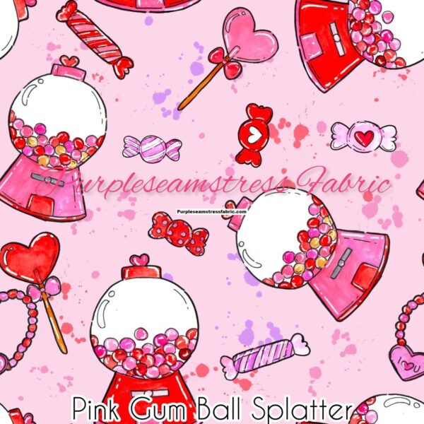 Pink Gumball Splatter – Purpleseamstress Fabric