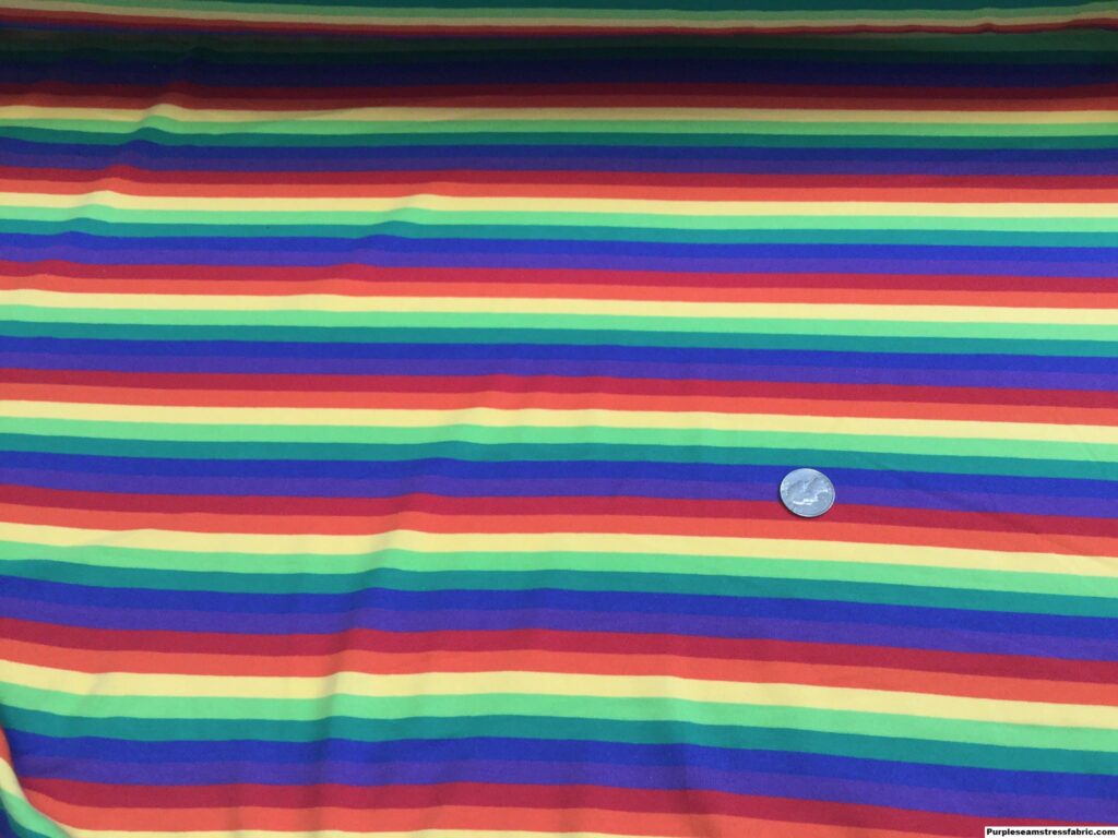 Primary-Colored Rainbow Stripes Cotton/Lycra – Purpleseamstress Fabric