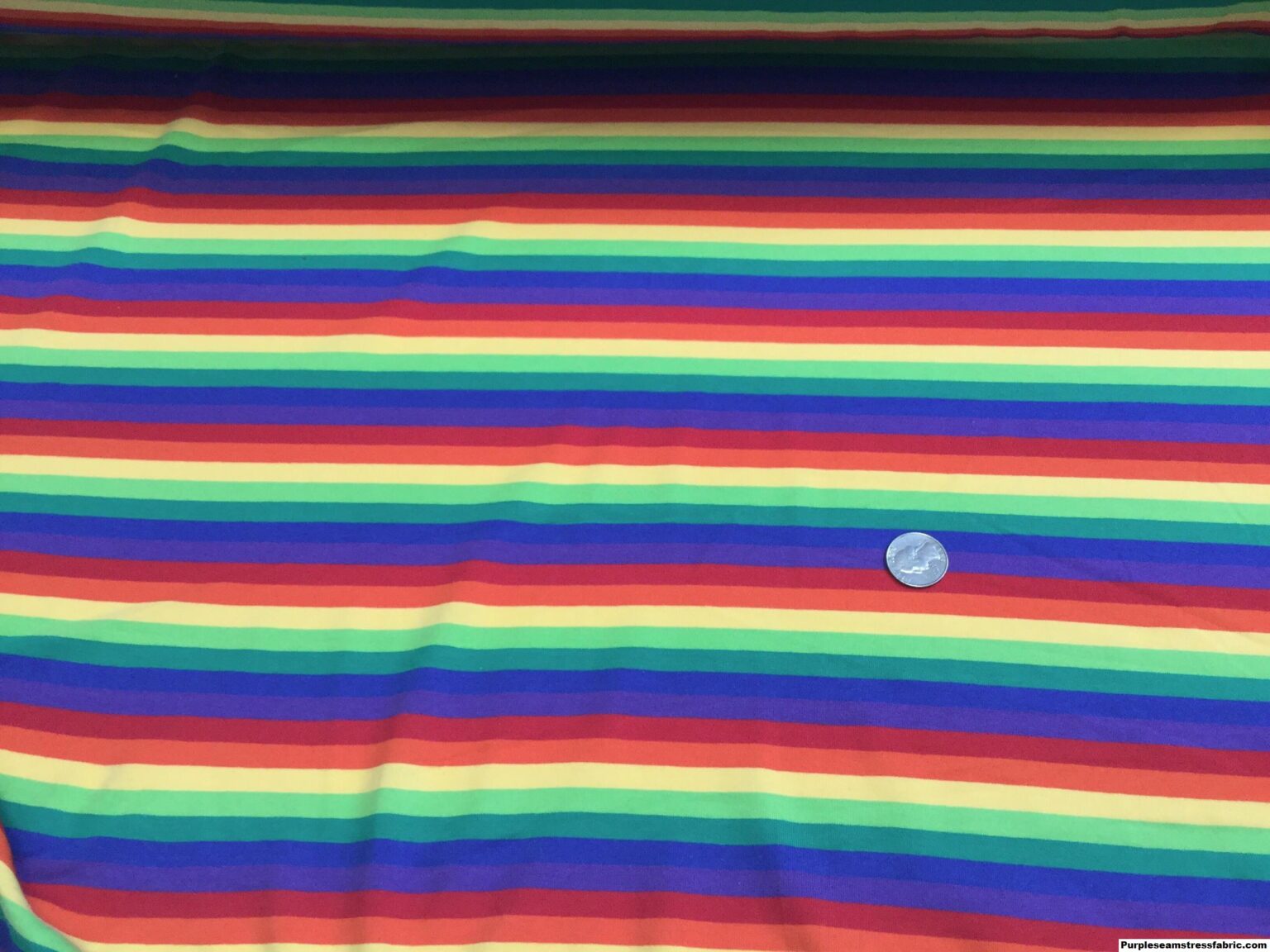 Primary-Colored Rainbow Stripes Cotton/Lycra – Purpleseamstress Fabric