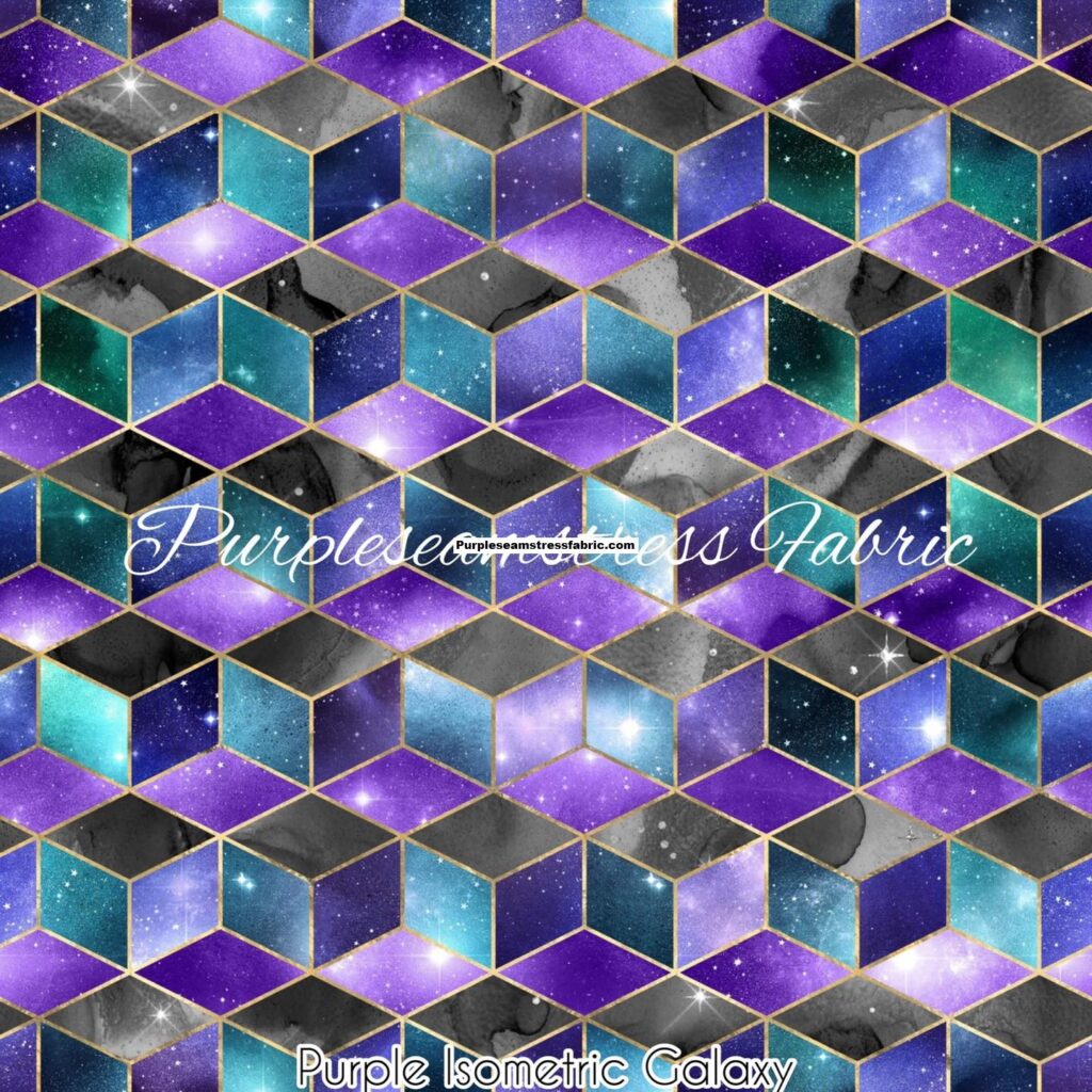Purple Isometric Galaxy – Fabric – Purpleseamstress Fabric
