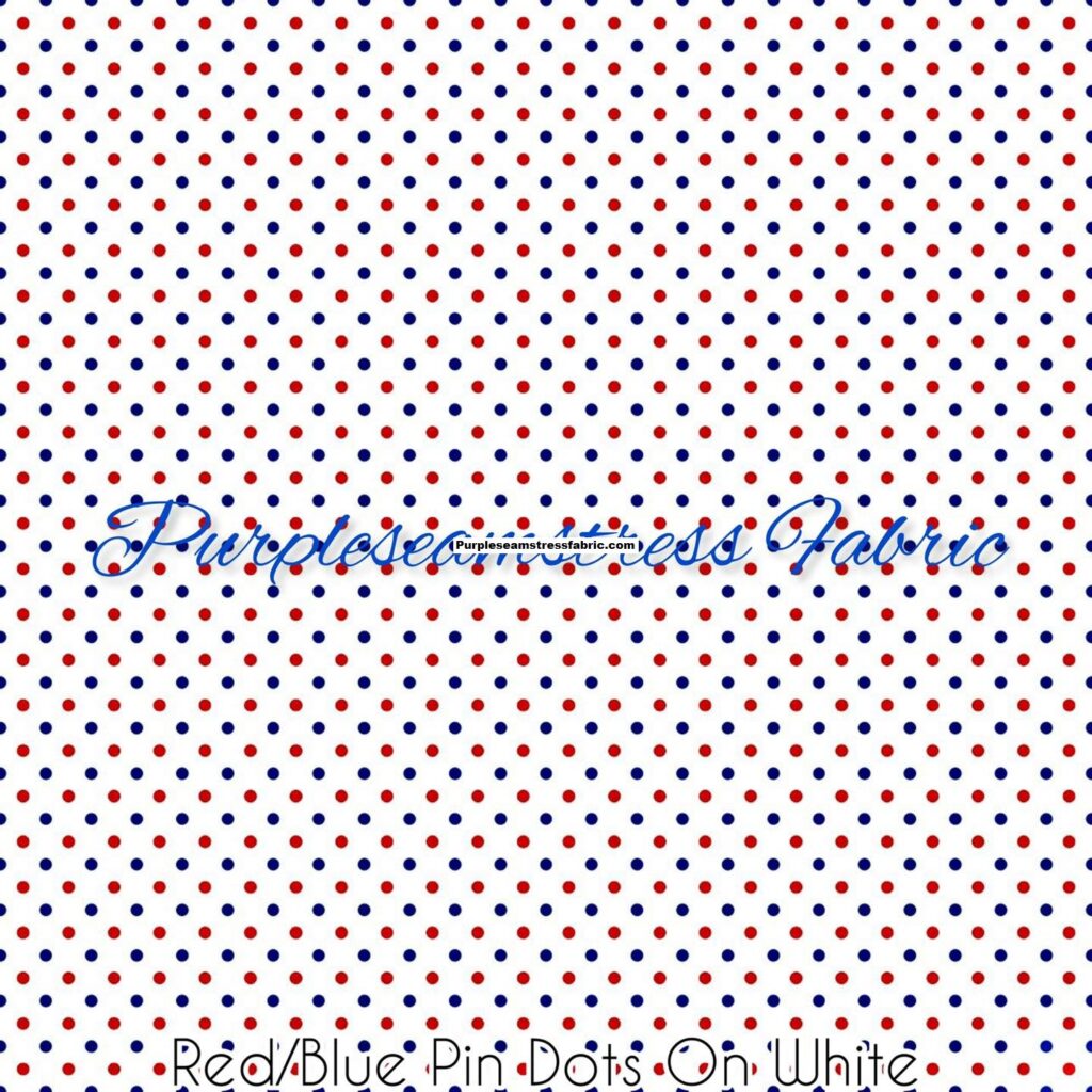 Red and Blue Pin Dots on White – Purpleseamstress Fabric