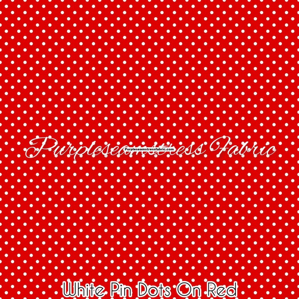White Pin Dots on Red – Purpleseamstress Fabric
