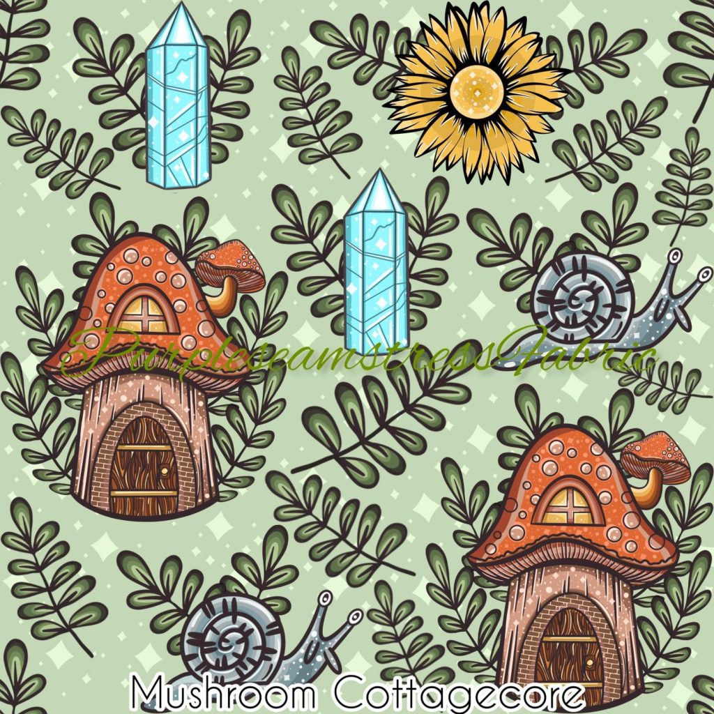 Mushroom Cottagecore – Fabric – Purpleseamstress Fabric