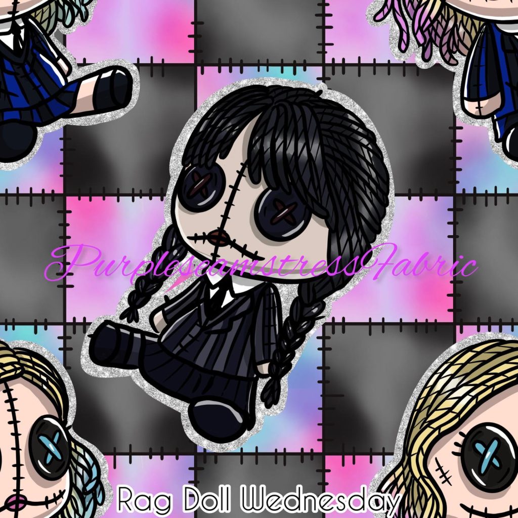 Rag Doll Wednesday Cotton Lycra – Purpleseamstress Fabric