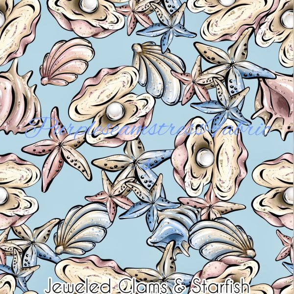 Jeweled Clams & Starfish – Purpleseamstress Fabric