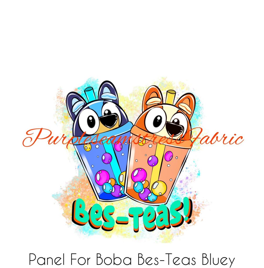 Boba Bes-Teas Bluey Panel – Purpleseamstress Fabric