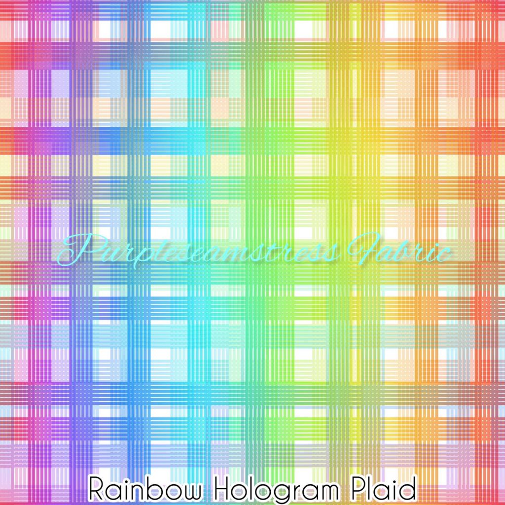Rainbow Hologram Plaid – Purpleseamstress Fabric