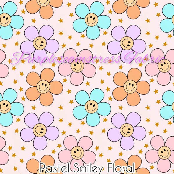 Pastel Smiley Floral – Purpleseamstress Fabric