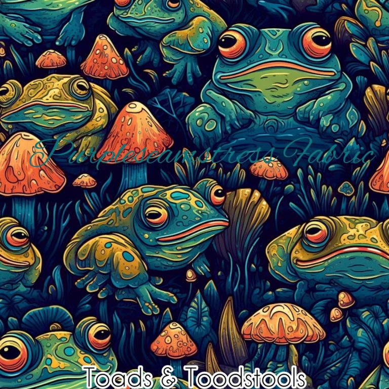 Toads & Toadstools – Fabric – Purpleseamstress Fabric
