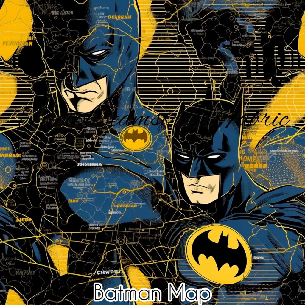 Batman Map – Fabric – Purpleseamstress Fabric