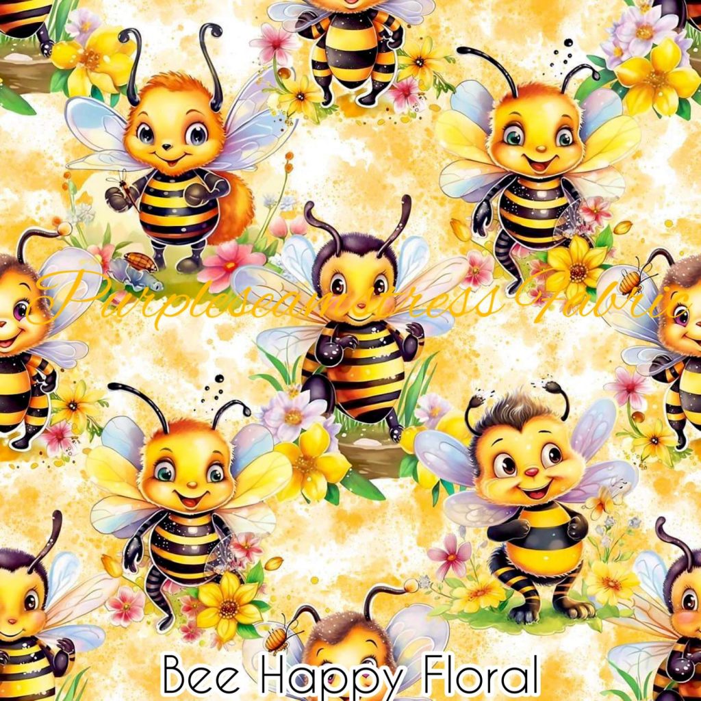 Bee Happy Floral – Purpleseamstress Fabric