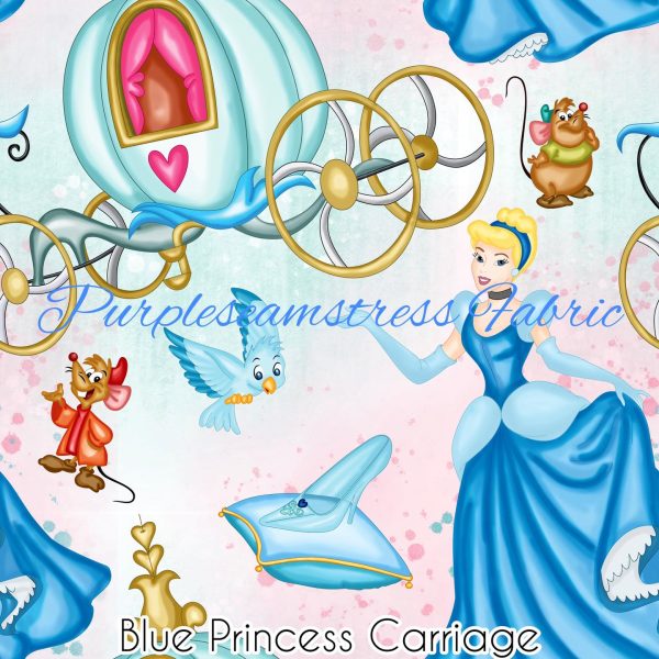 Blue Princess Carriage – Fabric – Purpleseamstress Fabric