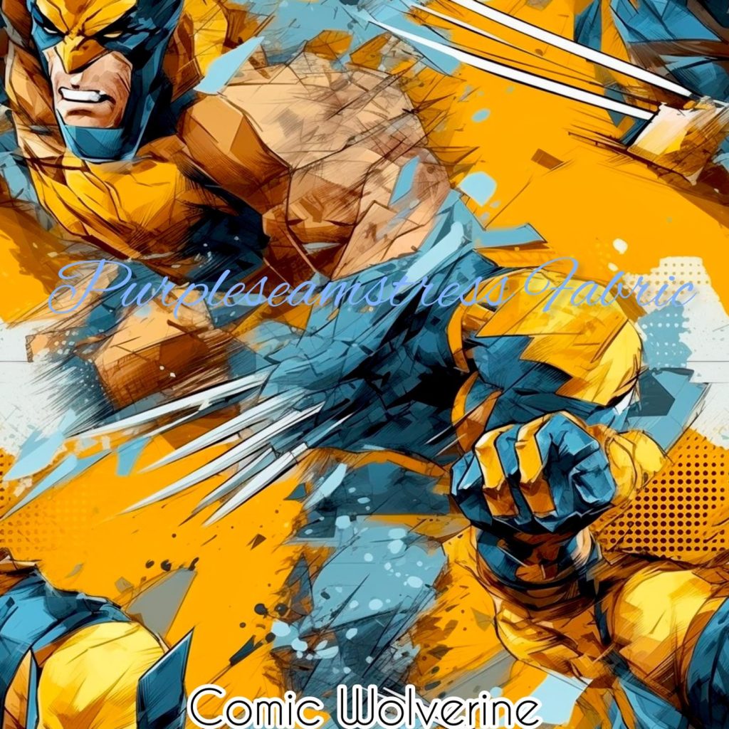 Comic Wolverine – Fabric – Purpleseamstress Fabric