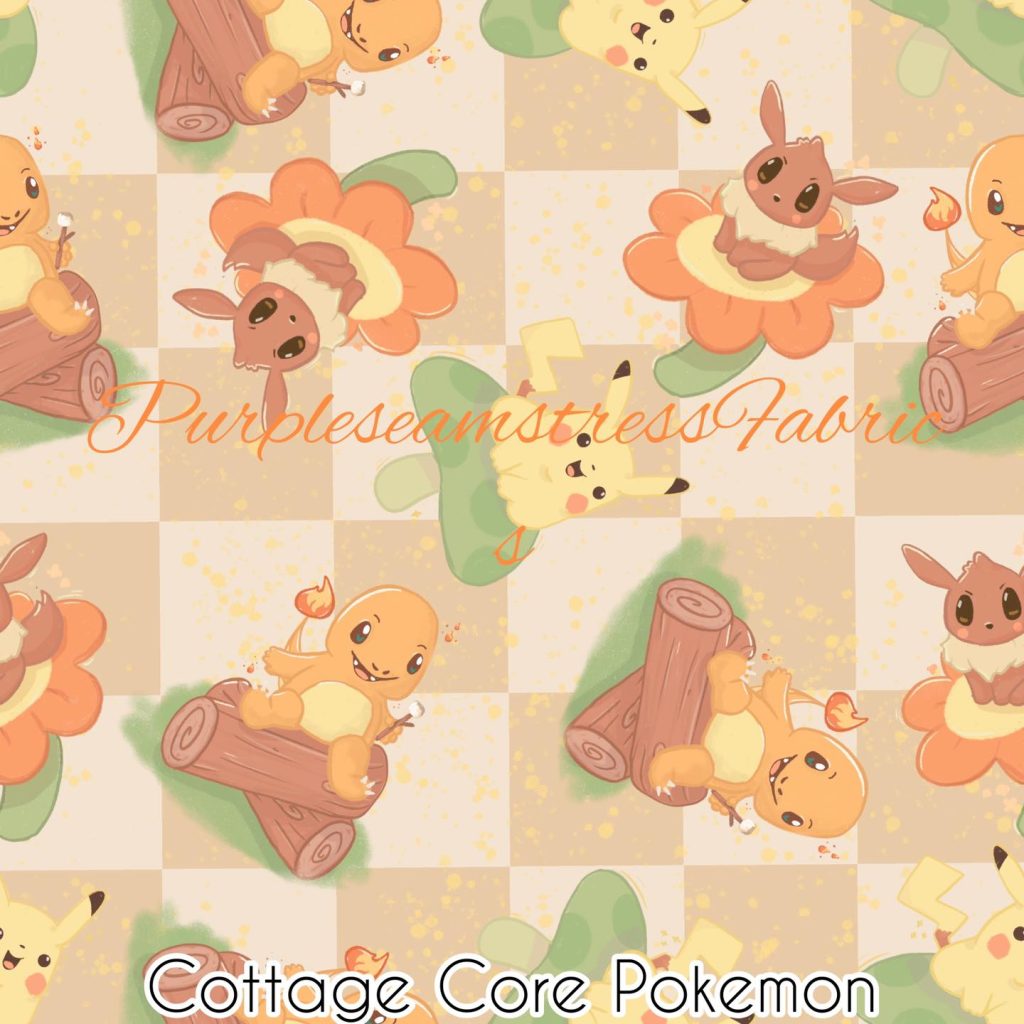 Cottagecore Pokemon – Fabric – Purpleseamstress Fabric