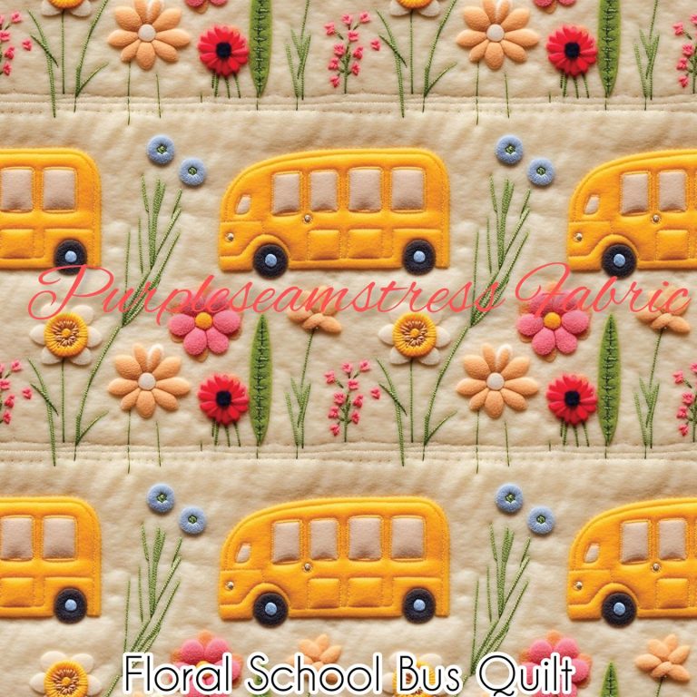Faux Floral School Bus Quilt – Fabric – Purpleseamstress Fabric