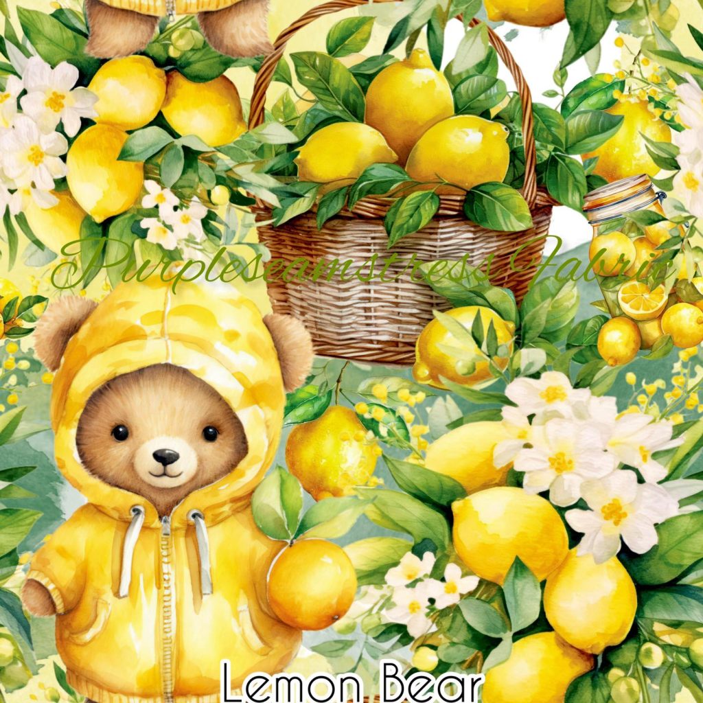 Lemon Bear – Fabric – Purpleseamstress Fabric