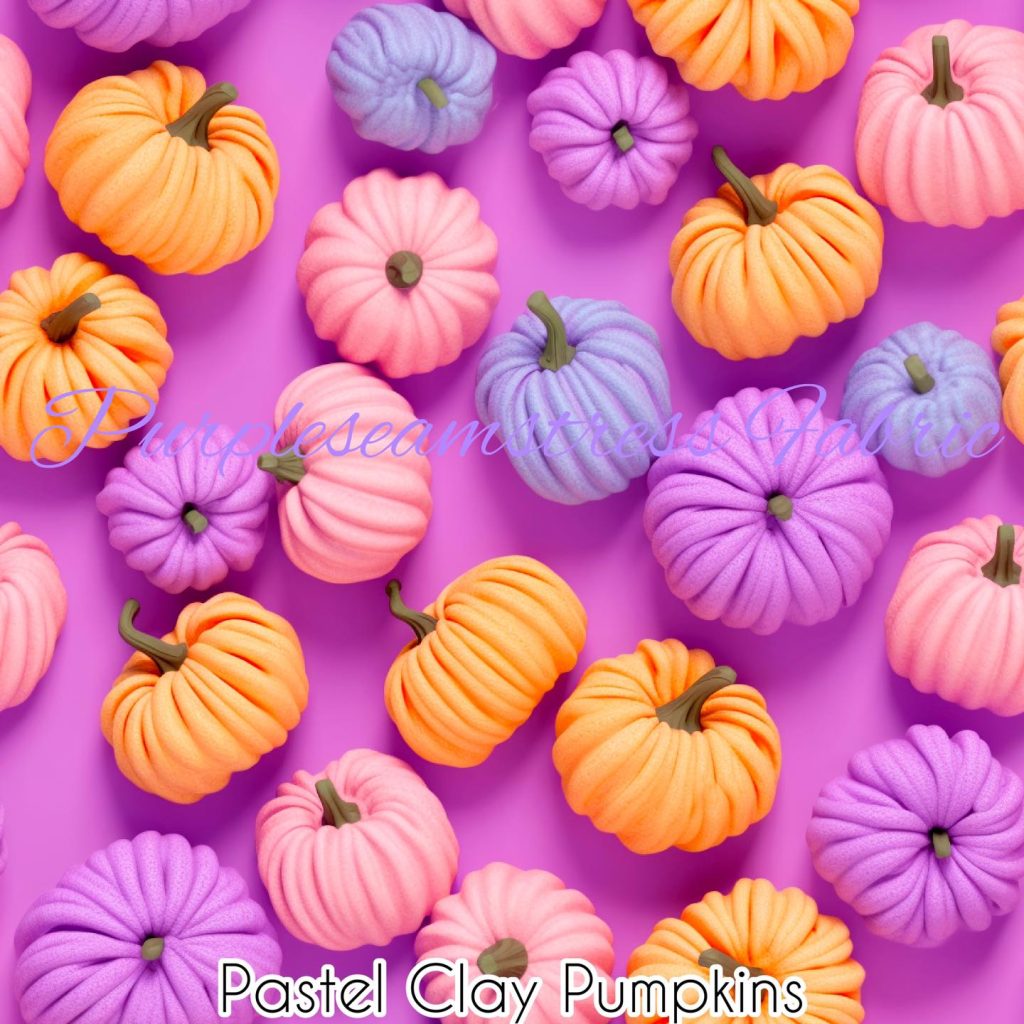 Tossed Pastel Clay Pumpkins – Purpleseamstress Fabric