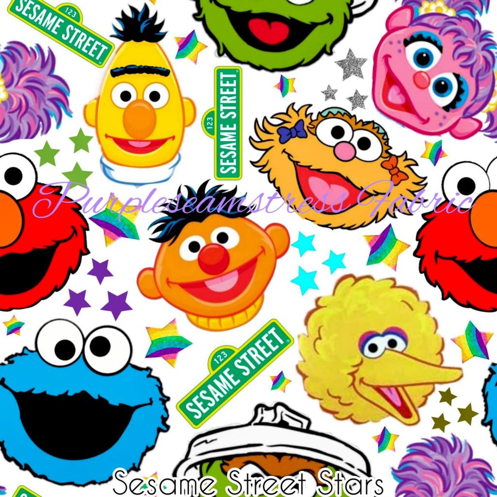 Sesame Street Stars – Fabric – Purpleseamstress Fabric