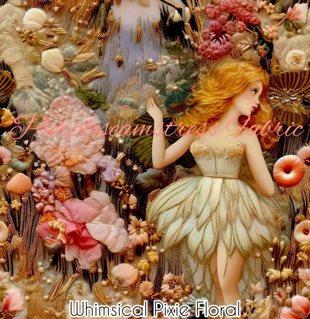 Faux Whimsical Pixie Floral Cotton Lycra – Purpleseamstress Fabric